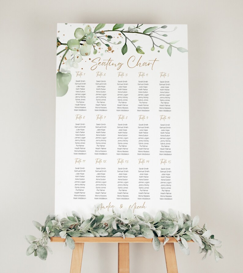 Seating Chart Wedding Template Canva Editable Printable Seat - Etsy