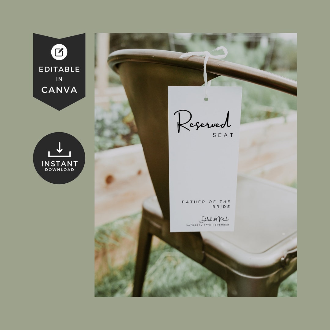 Reserved for Father of the Bride Sign, Reserved Father of the Bride ...