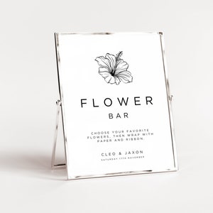 Diy Flower Bar Signs, Bloom Bar Wedding Sign Template, Table Signage ...