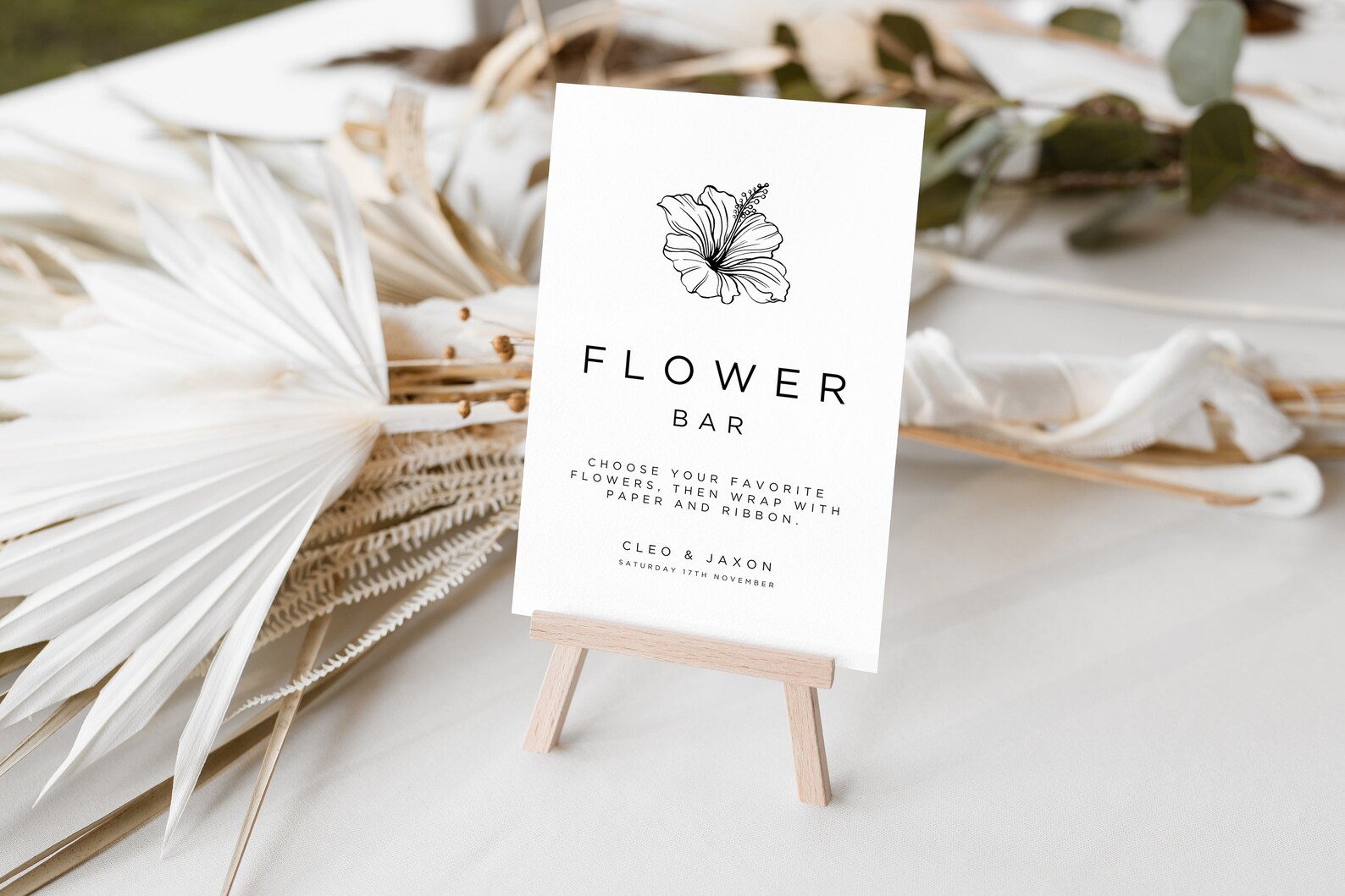 Diy Flower Bar Signs, Bloom Bar Wedding Sign Template, Table Signage ...