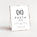 Pasta Sign, Pasta Night Poster Wedding Sign, Wedding Food Bar Menu Sign ...