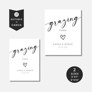 Grazing Table Sign, Grazing Station Sign, Buffet Menu Sign, Grazing ...