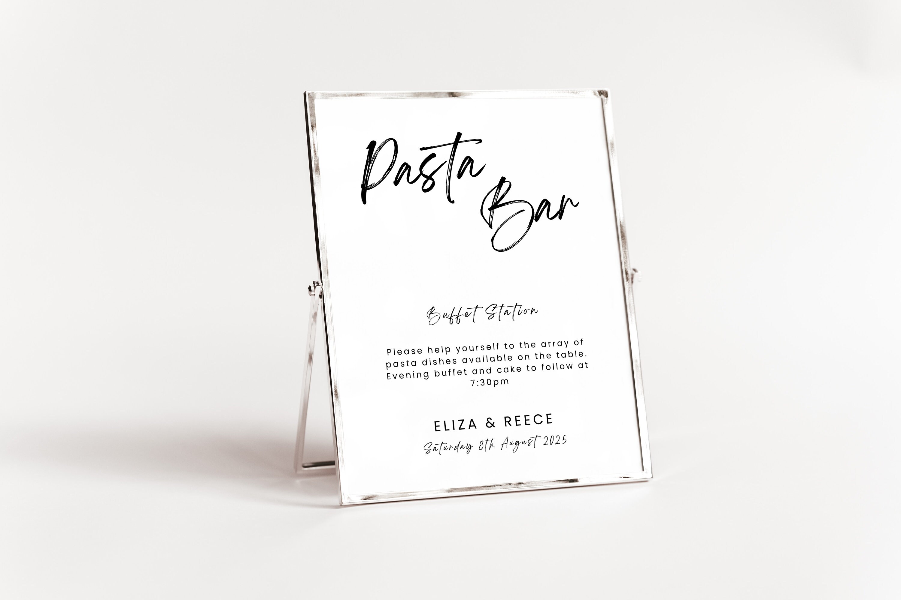 Pasta Bar Sign, Minimalist Pasta Bar Wedding Sign, Grazing Table ...