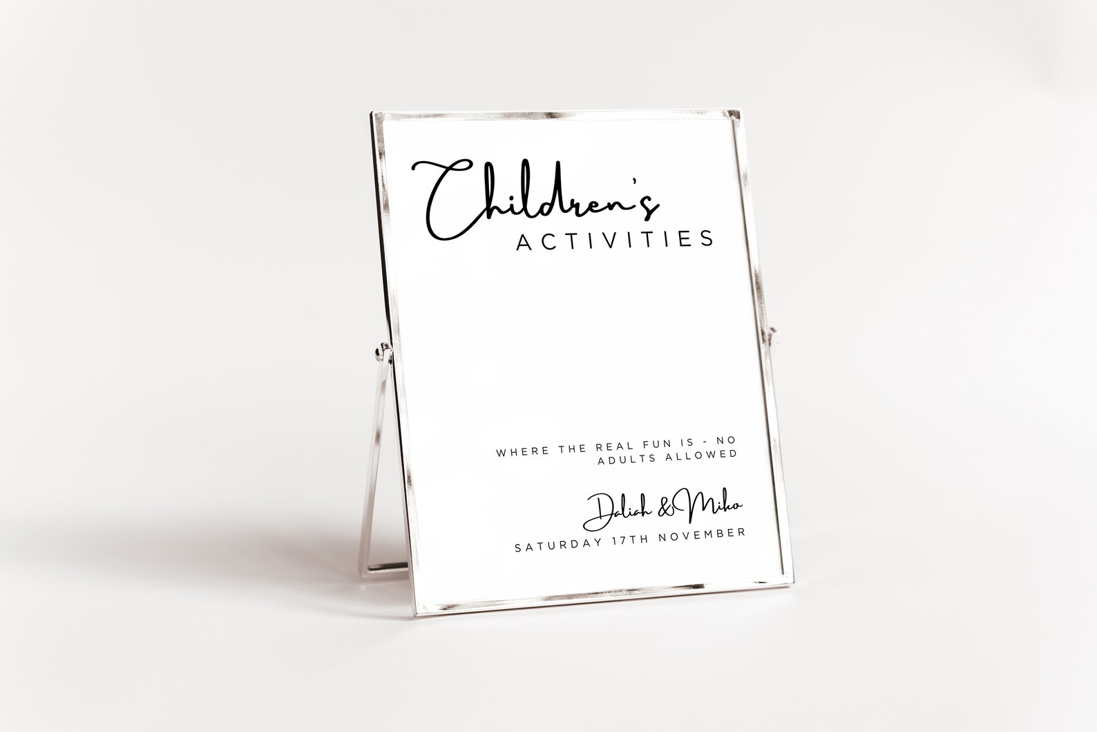 Kids Table Wedding Activities, Children's Table Wedding Sign No Adults ...