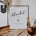 Blanket Wedding Sign Template, Wedding Blanket Sign Canva Template ...