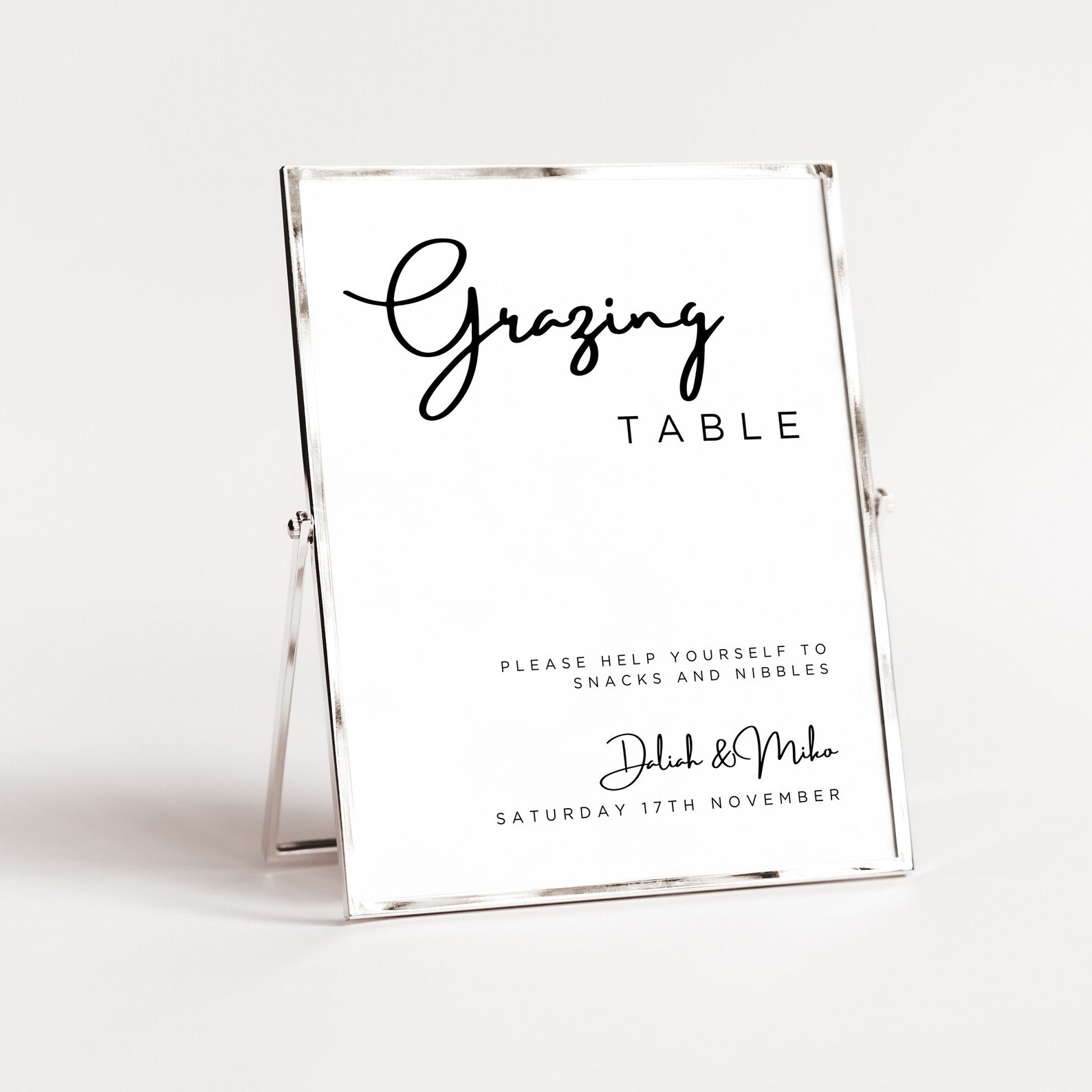 Grazing Table Wedding Buffet Food Sign Canva Template Editable Instant ...