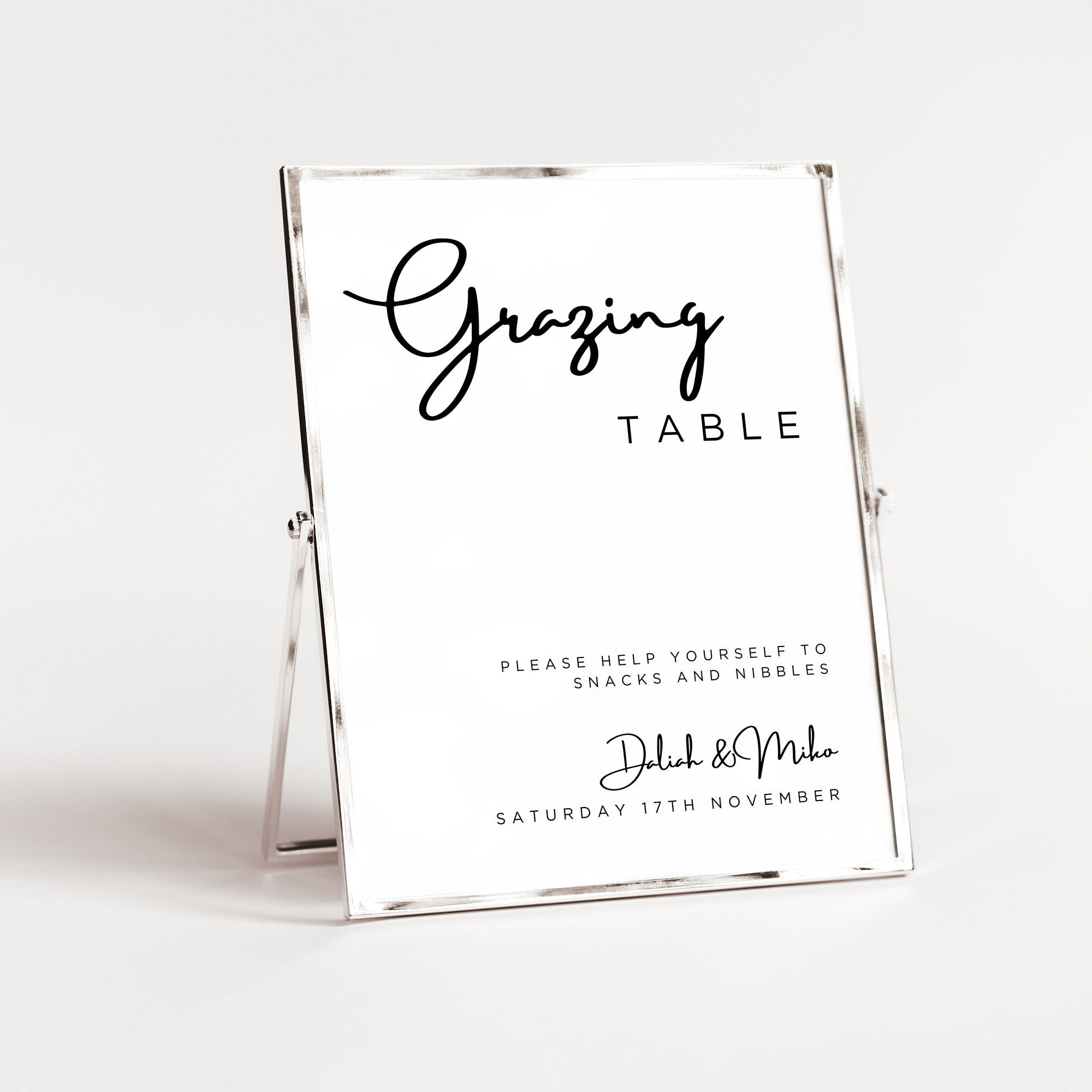 Grazing Table Wedding Buffet Food Sign Canva Template Editable Instant ...