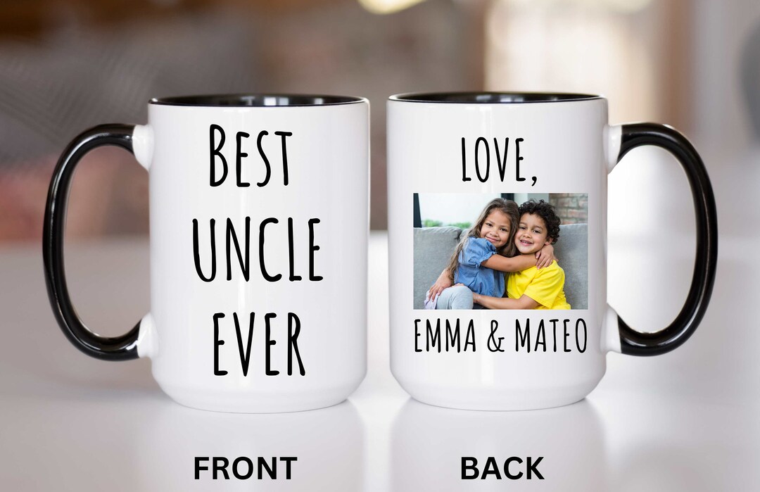 Best Uncle Ever Mug Custom Photo Mug Gift for Uncle Mug With Kids ...