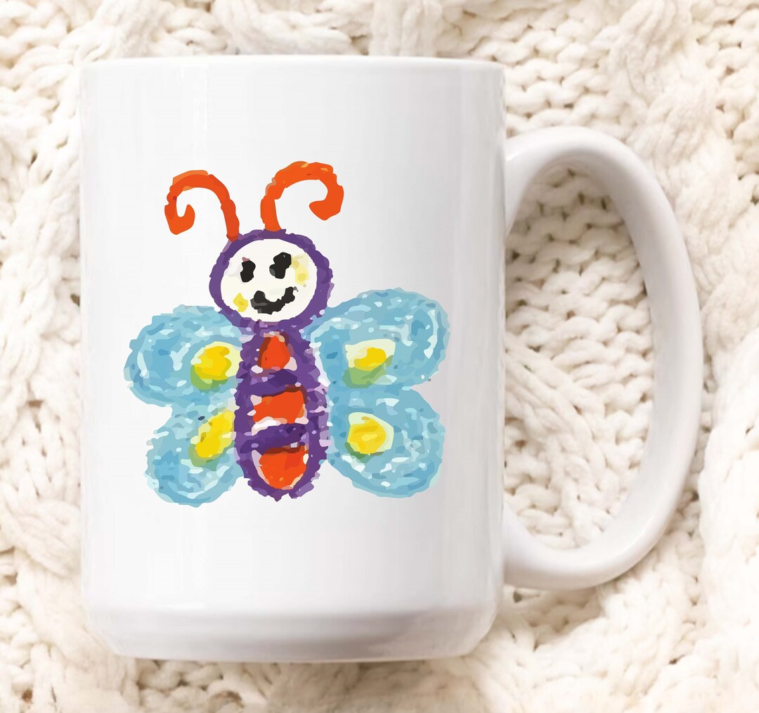 Kids Drawing Mug, Personalized Mug, Kids Artwork Mug, Child's Drawing ...