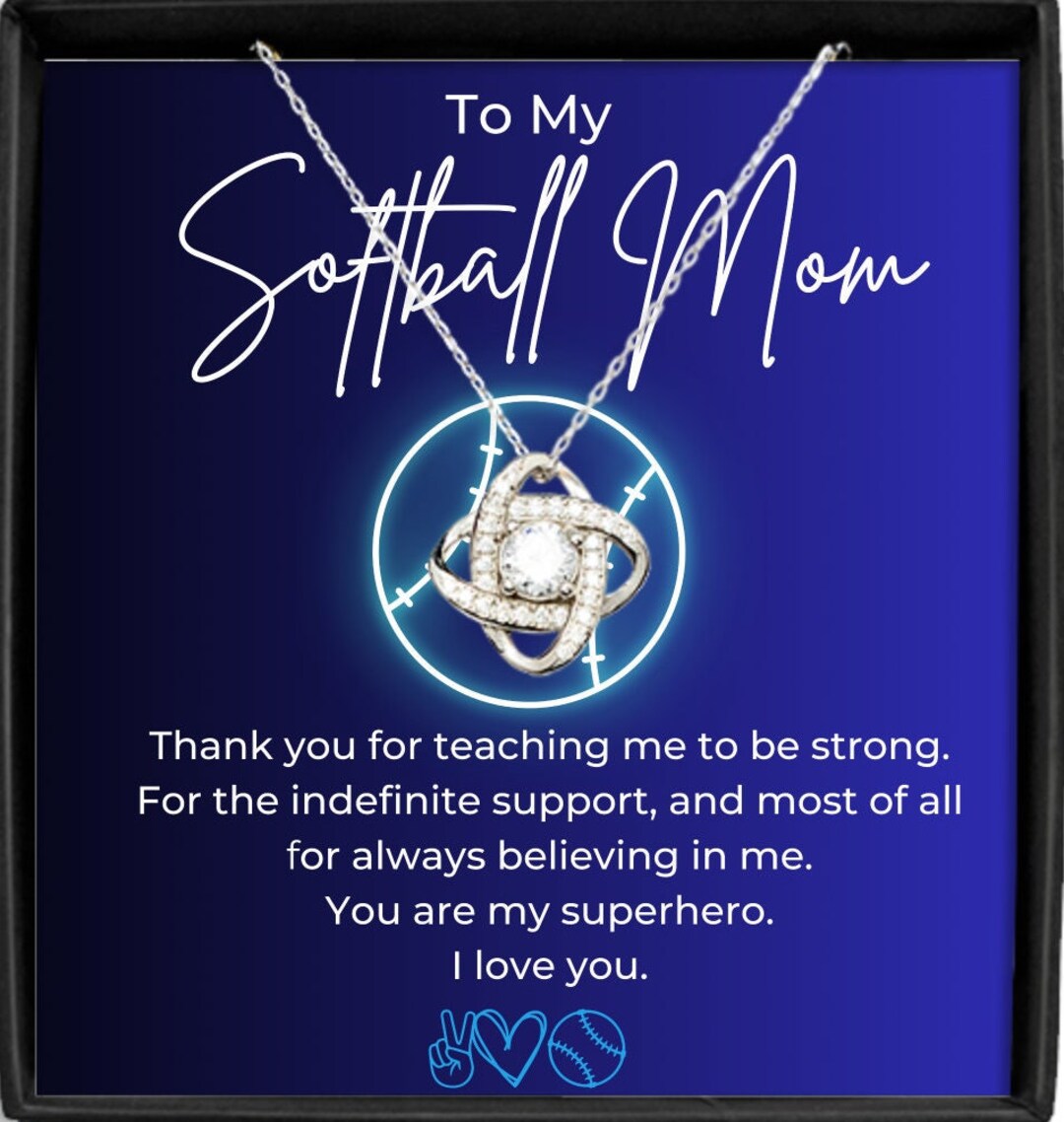 Softball Necklace Softball Mom Gift Charm Jewelry Dainty Softball Team ...