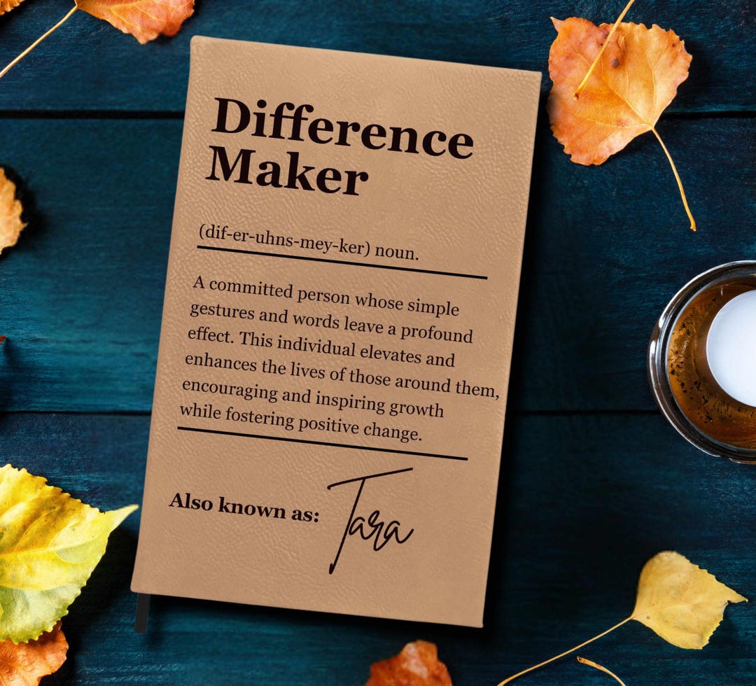 Personalized Difference Maker Journal Custom Difference Maker Gift ...