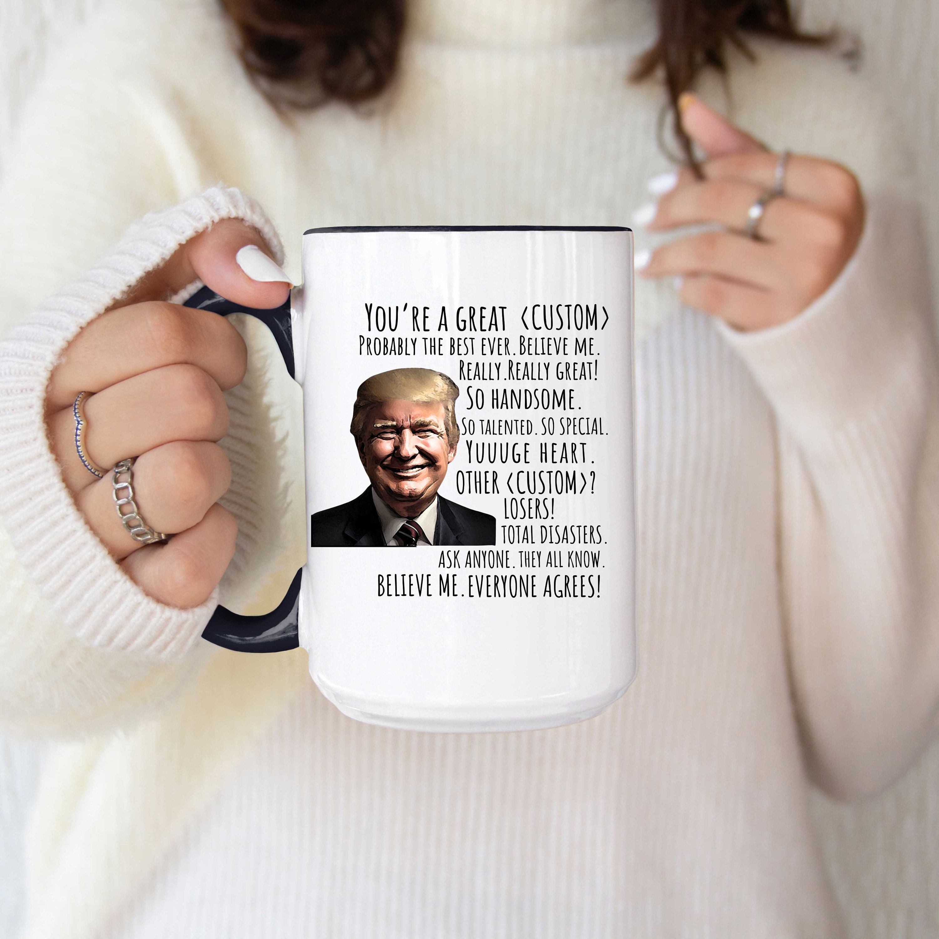 Funny Trump Mug Gift for Friend Coworker Funny Trump Custom Word Coffee ...