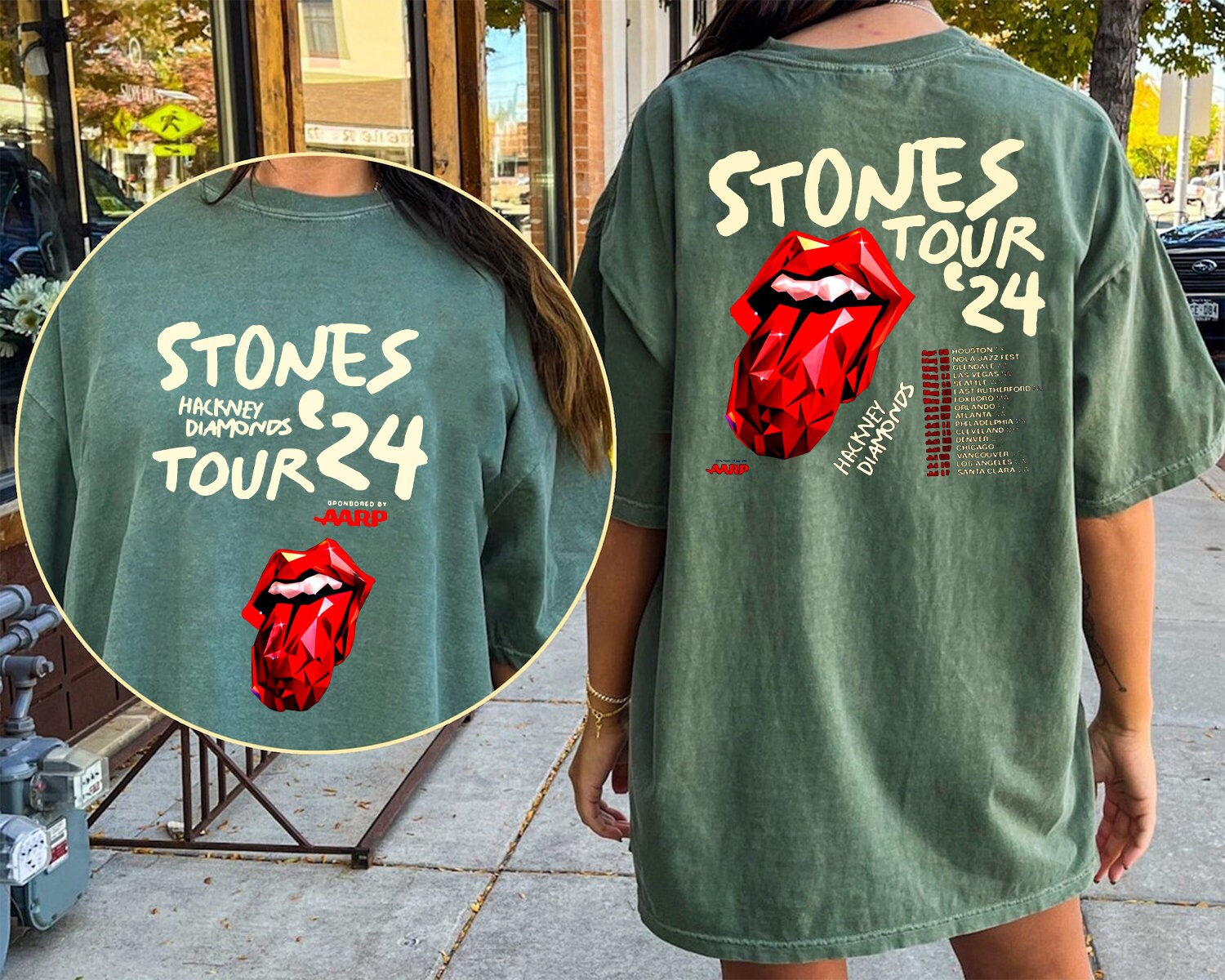 The Rolling Stones Hackney Diamonds Tour 2024 Two Sided Shirt sold by ...