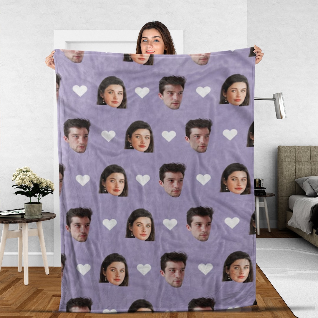 Couple Custom Blanket, Custom With Face Bedding Set, Couple Blanket ...