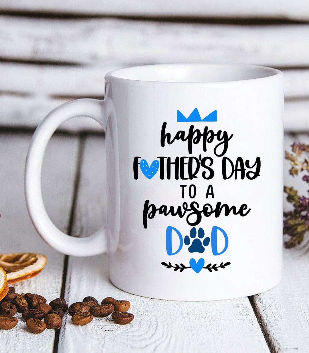 Happy Fathers Day to A Pawsome Dad Best Father Cup Mug Coffee - Etsy
