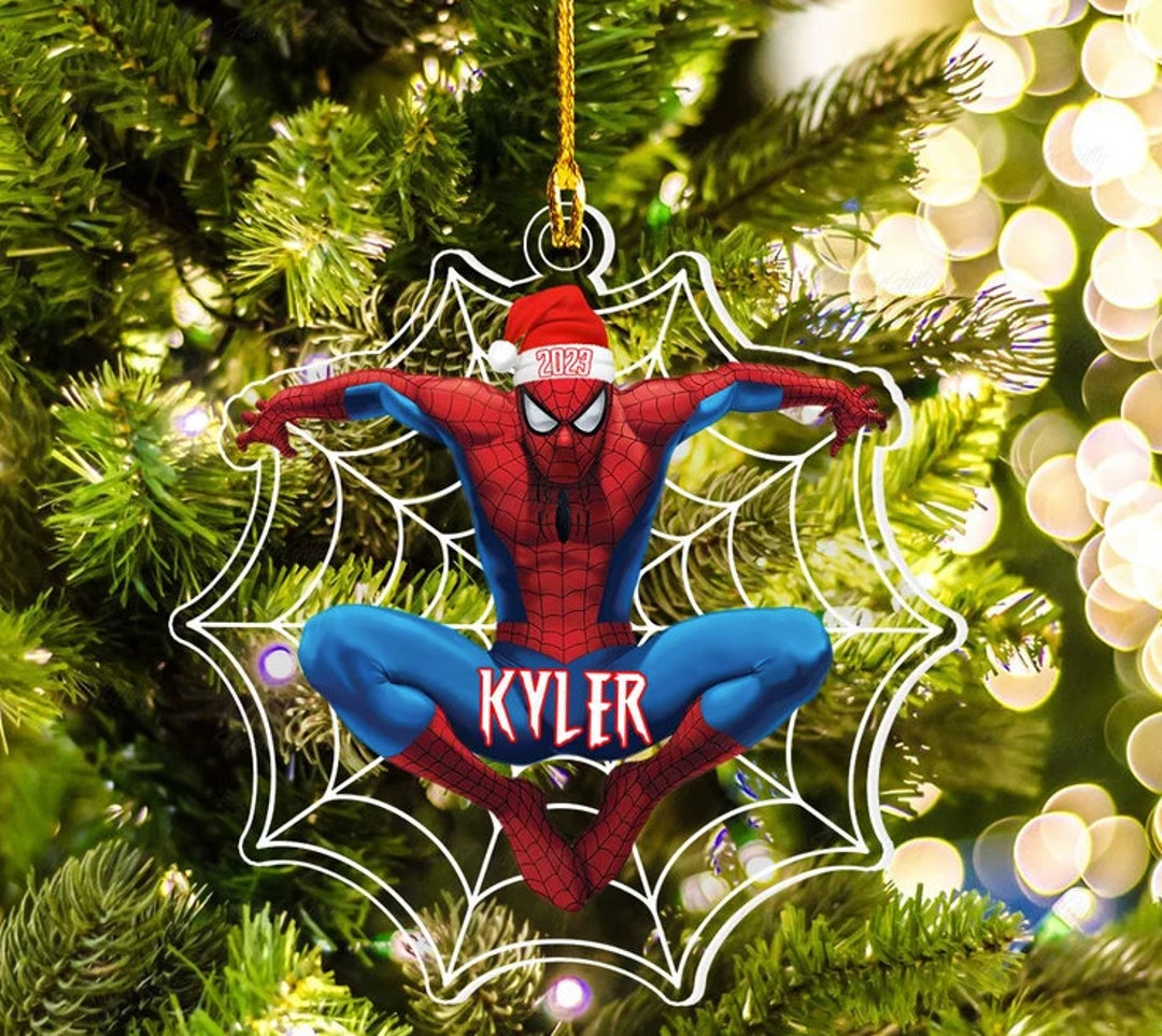 Personalized Spiderman Christmas Ornament, Spiderman Ornament for Boys ...
