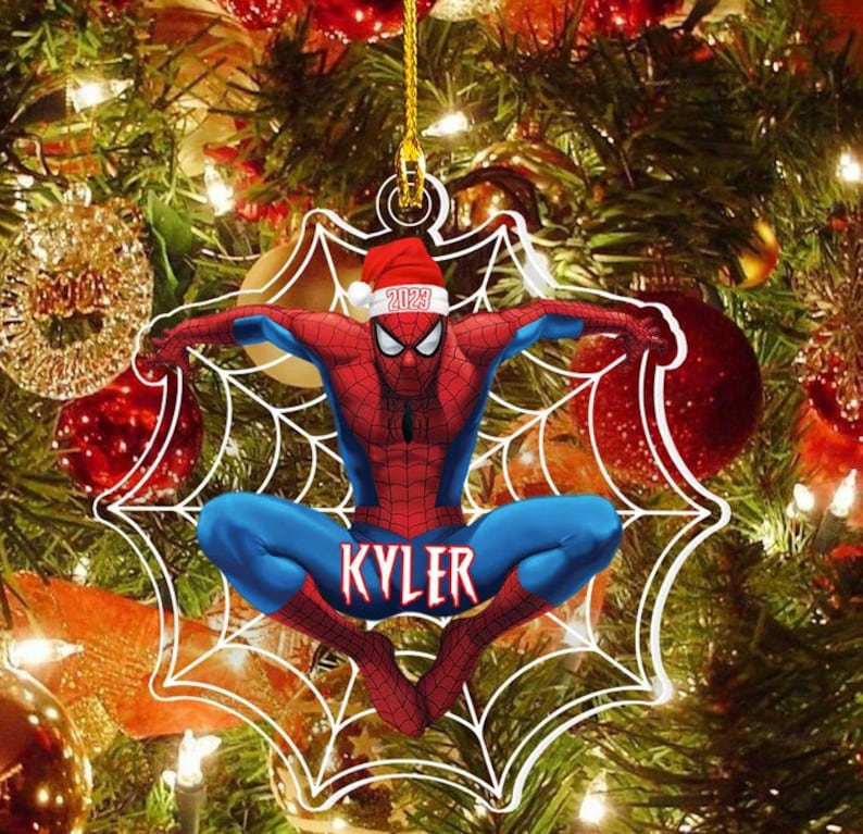 Personalized Spiderman Christmas Ornament, Spiderman Ornament for Boys ...