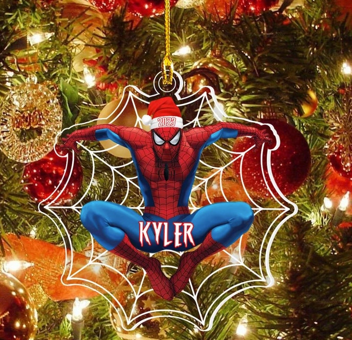 Personalized Spiderman Christmas Ornament, Spiderman Ornament for Boys ...