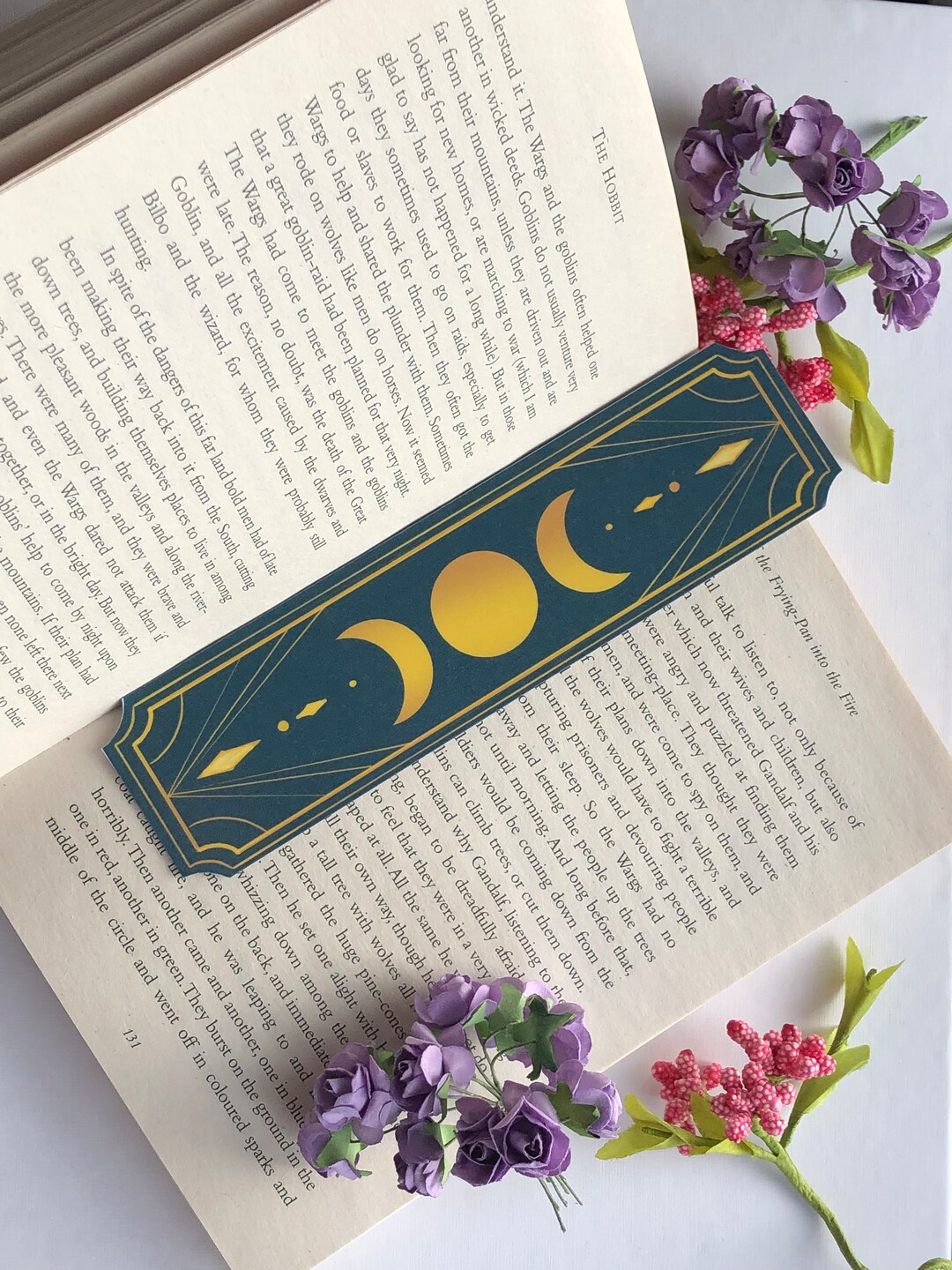 Moon Phase Bookmark Glossy Photo Paper Bookmark Witchy - Etsy
