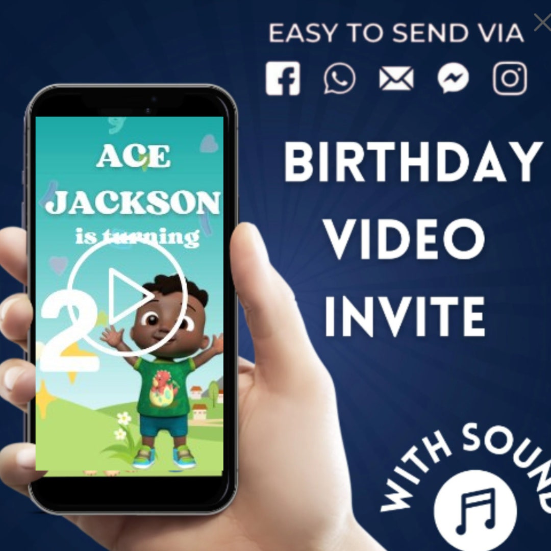 Coco Melon Cody Birthday Video Invitation Melon Invite Melon - Etsy