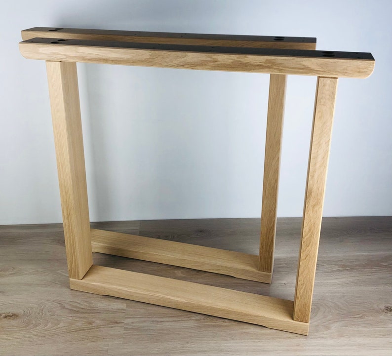 O-shaped Solid Oak Table Legs – Handmade Wooden Base for Dining or Work ...