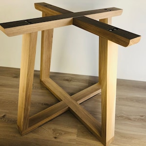 Oak Table Legs for Round Tables – Solid Wood Base 40x80mm – Fits Wood ...