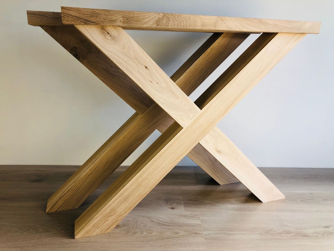 Heavy Duty Table Legs, Oak Table Legs X-shaped 80 X 80 Mm - Etsy UK