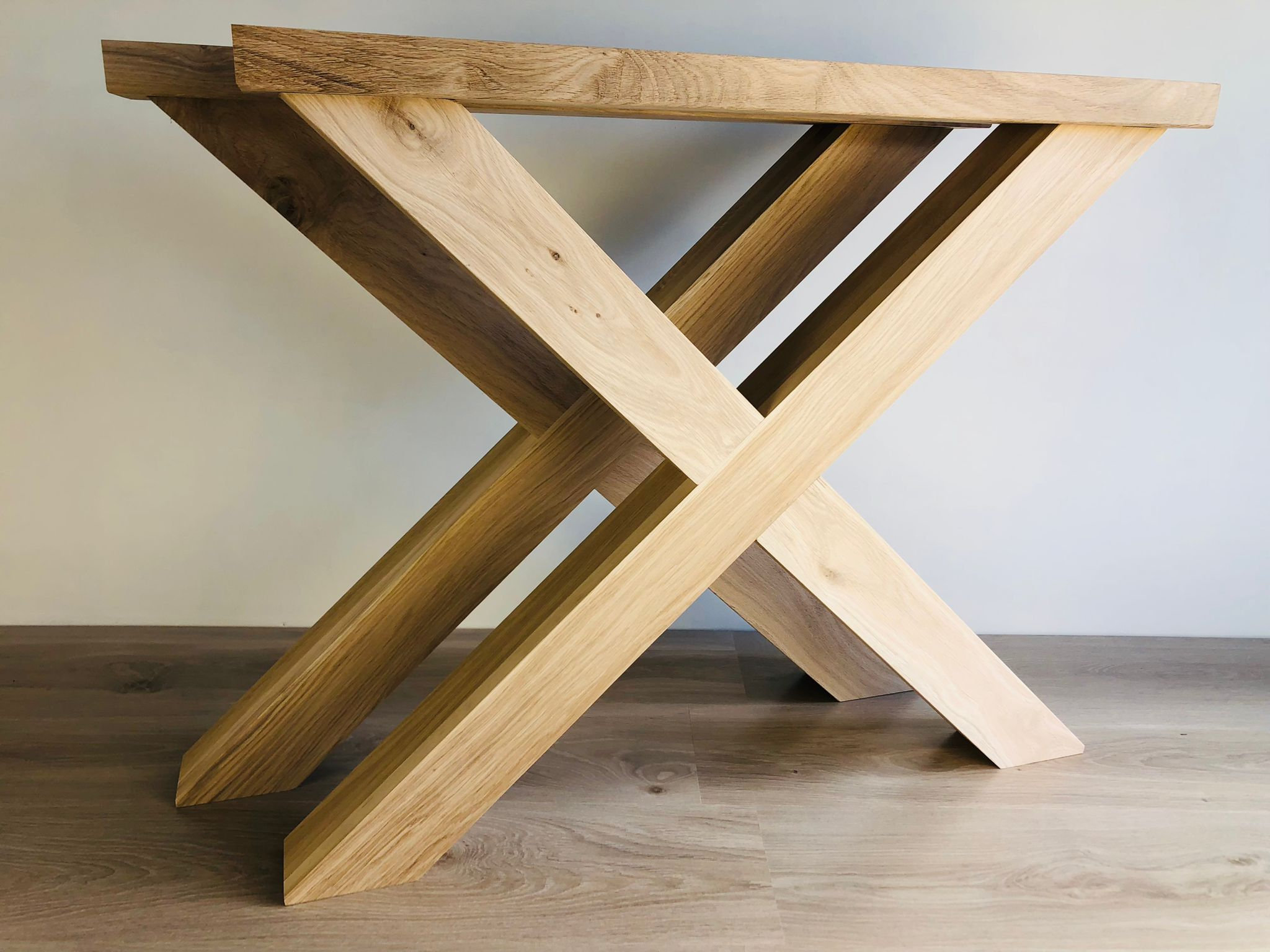 X-shaped Oak Table Legs – Solid Wood Base for Dining or Coffee Table ...
