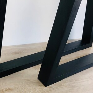 U-shaped Solid Oak Table Legs – Painted Black – 700mm Height – Handmade ...