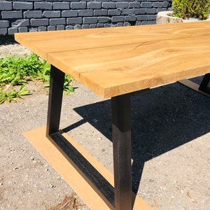 U-shaped Solid Oak Table Legs – Painted Black – 700mm Height – Handmade ...