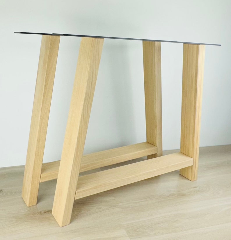 Handmade Solid Oak A-frame Table Legs – Modern Rustic Dining Table Base ...
