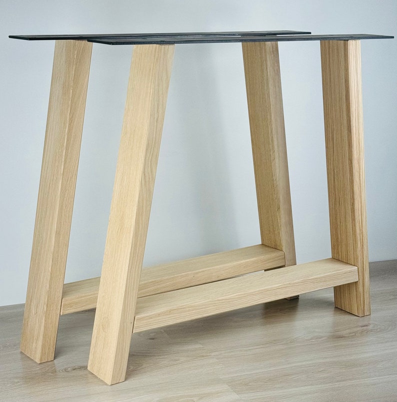Handmade Solid Oak A-frame Table Legs – Modern Rustic Dining Table Base ...
