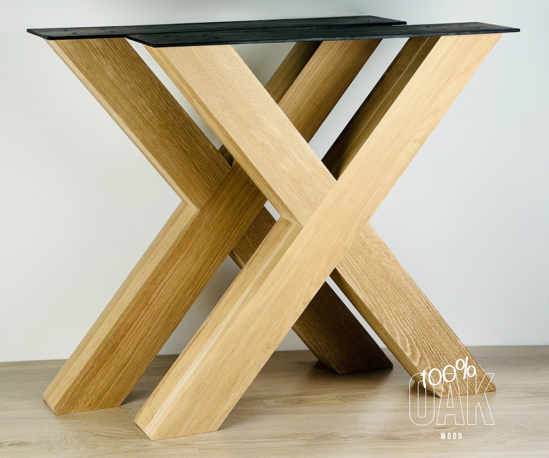 Handmade Heavy Duty Oak Furniture Legs / X-shaped Oak Table Legs ...