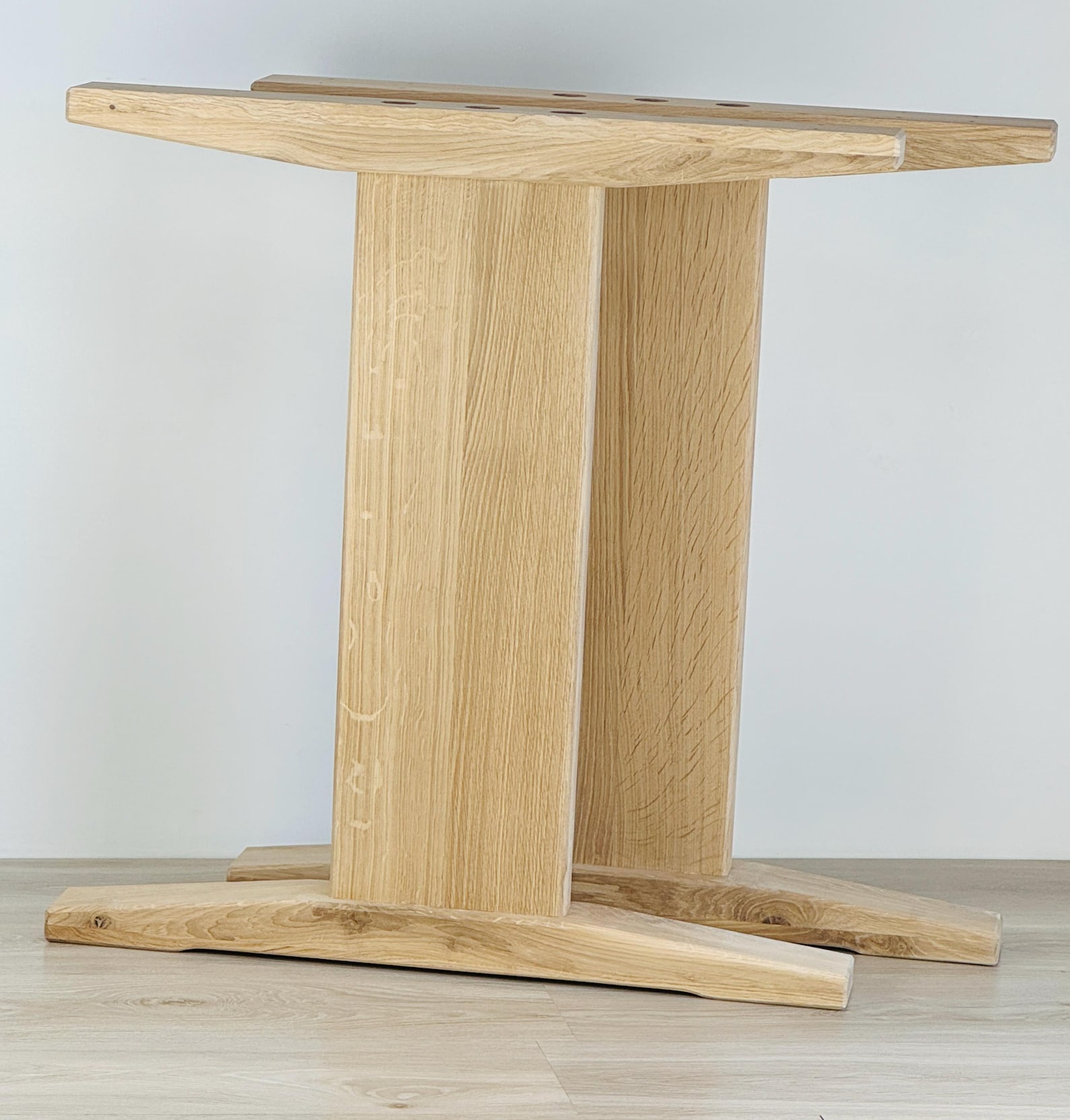 I-shaped Solid Oak Table Legs – Handmade Heavy Wood Base for Dining or ...