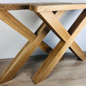Heavy Duty Table Legs, Oak Table Legs X-shaped 80 X 80 Mm - Etsy