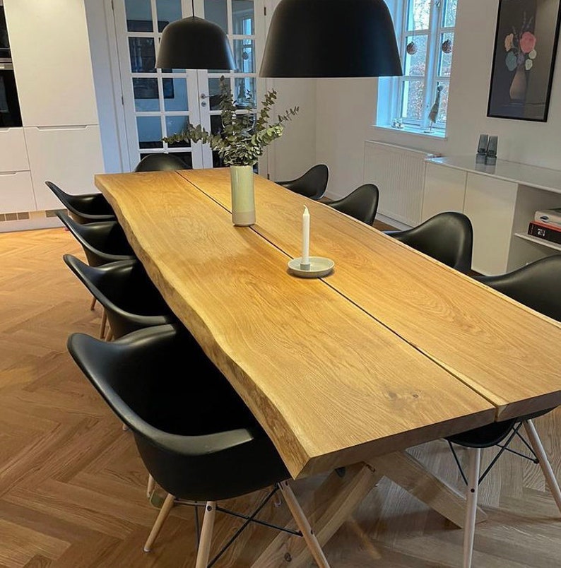 Solid Oak Wood Table Top 3m With X Oak Legs, Oak Table - Etsy