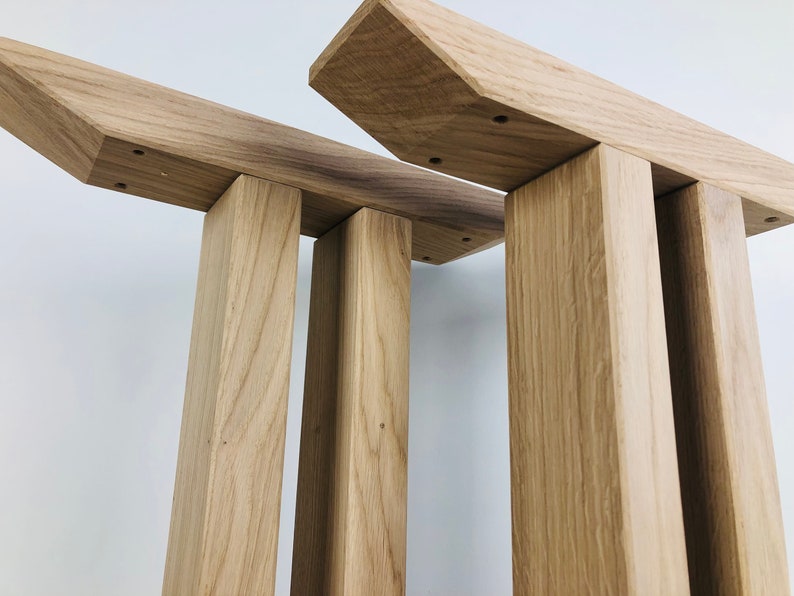 Handmade Oak Bench Legs – T-shape, Solid Wood Furniture Base (15.7 ...