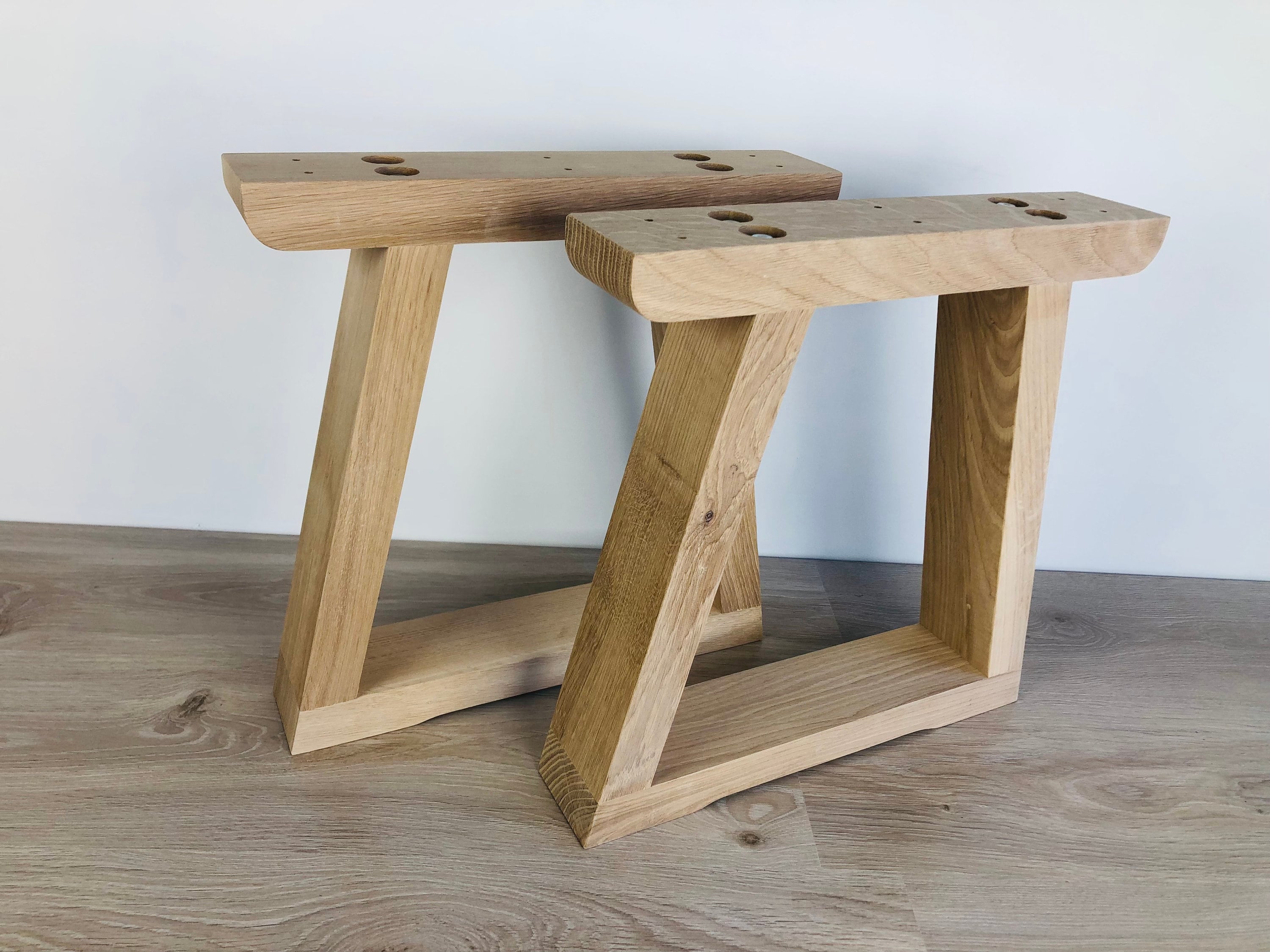 U-shaped Oak Bench Legs – Solid Wood Rustic Bench Base – Handmade Oak ...