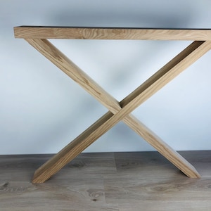 X-shaped Solid Oak Table Legs – 40x80mm Beams – Handmade Durable Wooden ...