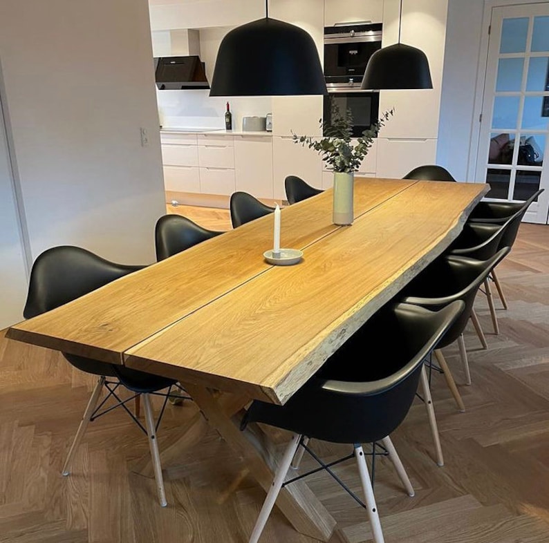 Solid Oak Wood Table Top 3m With X Oak Legs, Oak Table - Etsy