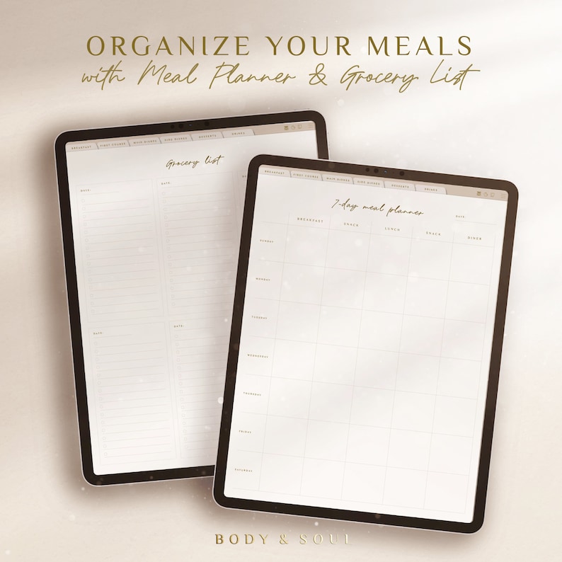 Digital Recipe Book With Stickers | Cook Book With Meal Planner ...