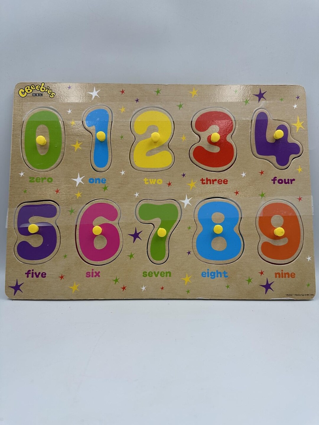 Cbeebies BBC Wooden Number Puzzle Board Educational Toy for Kids Pre ...