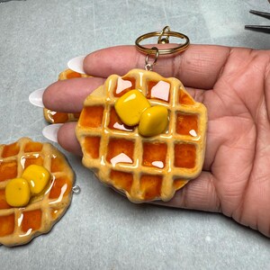Handmade Waffle Keychain With Faux Butter and Syrup. Great for Purses ...