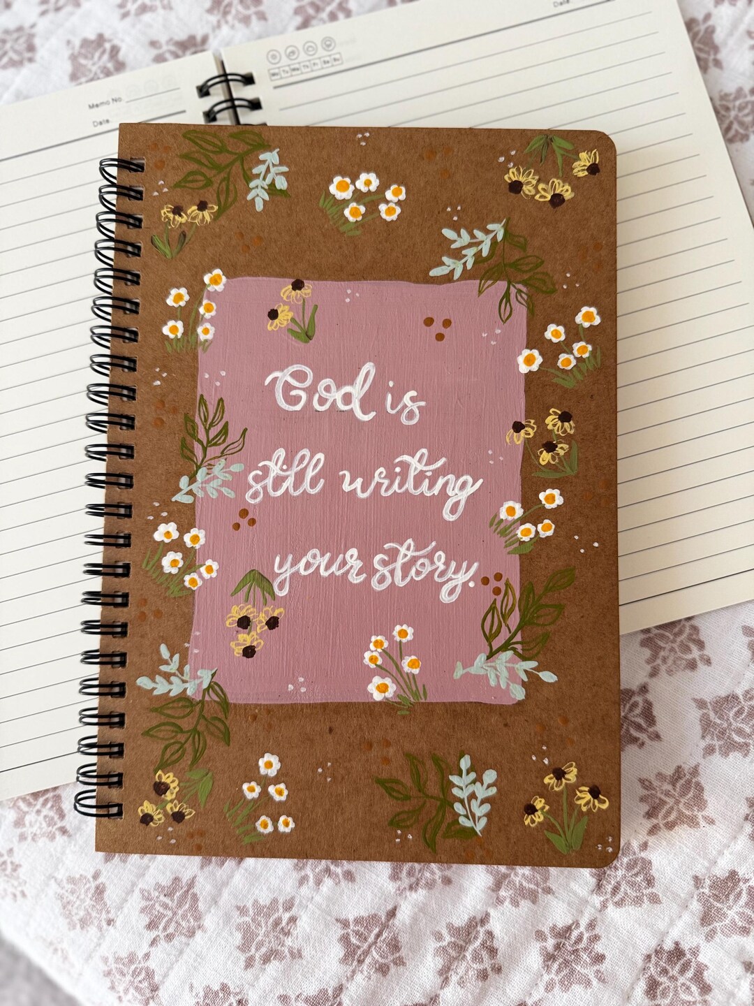 Hand-painted Lined Journal / God is Still Writing Your Story / Prayer ...