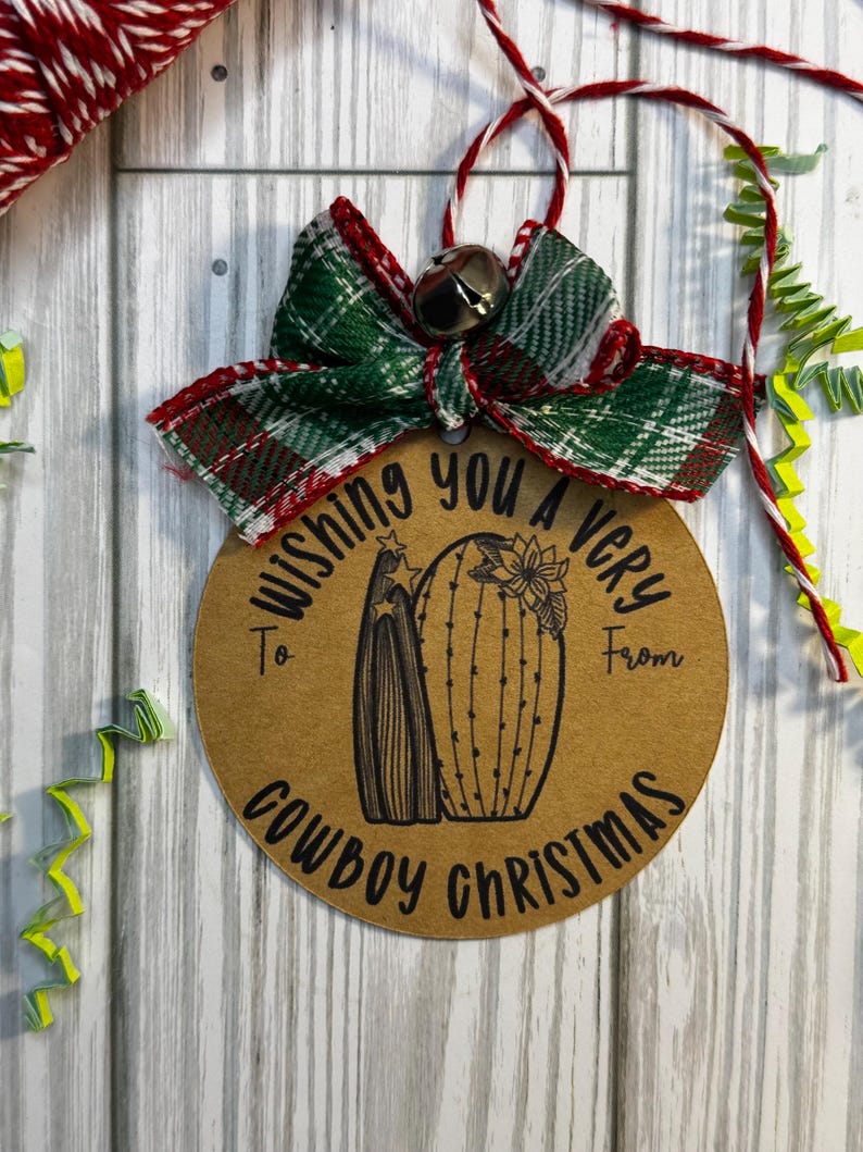 Western Themed Cowboy Christmas Gift Tag Kits - Etsy