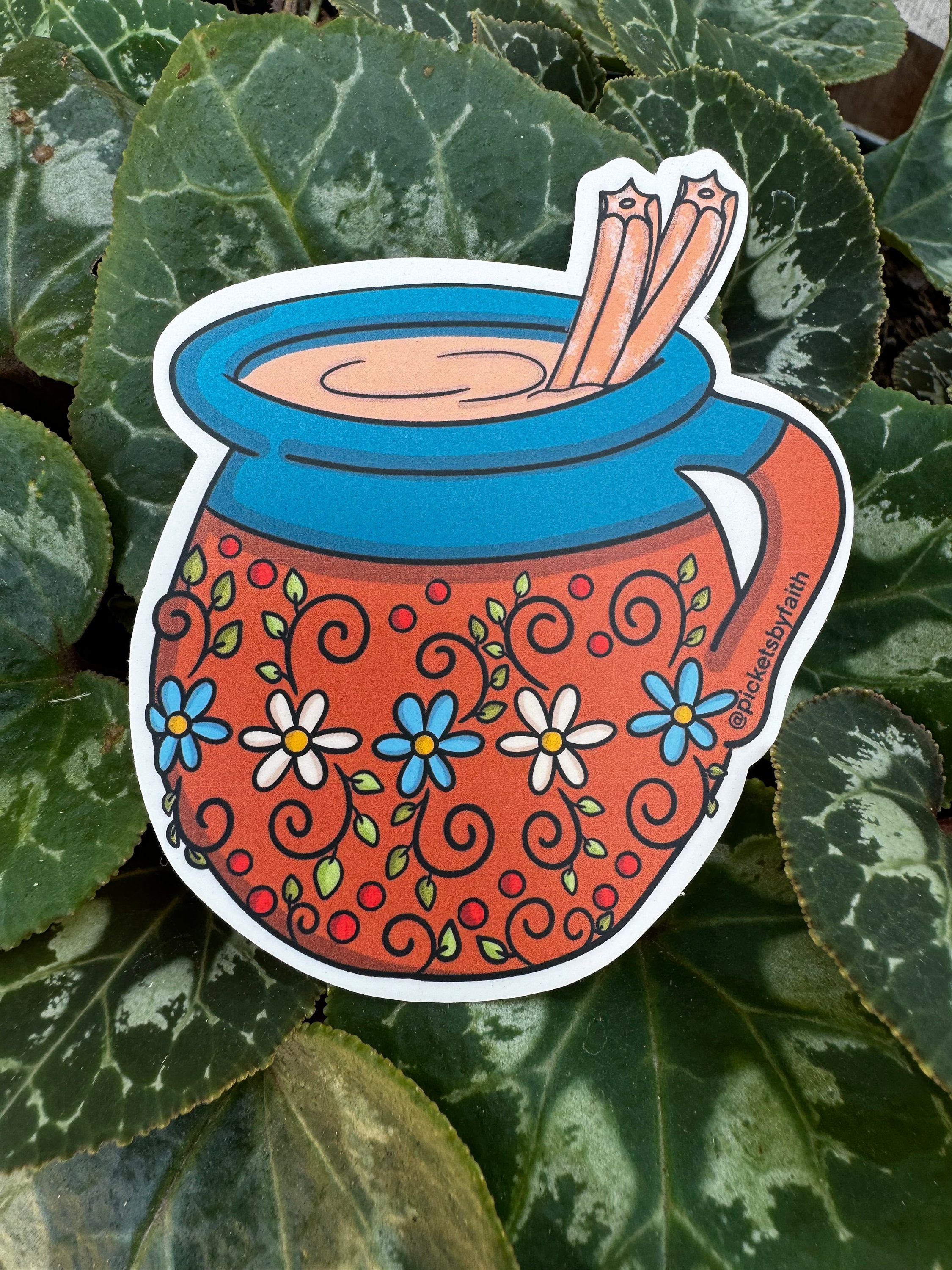 Mexican Terra Cotta Clay Talaverra Coffee Cup Sticker - Etsy