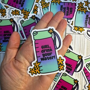 Girl Drink Your Water Sticker - Etsy