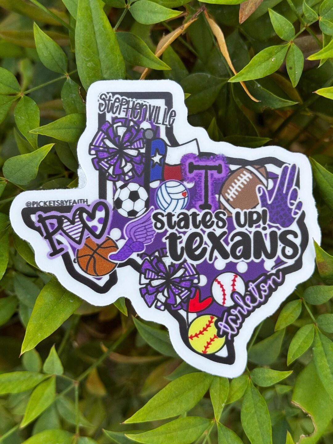 States up Tarleton Texans Sticker - Etsy
