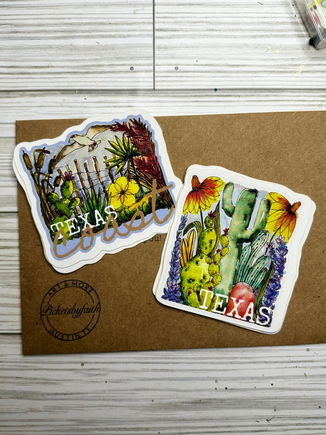 Texas Coast and Texas Wildflower Stickers - Etsy