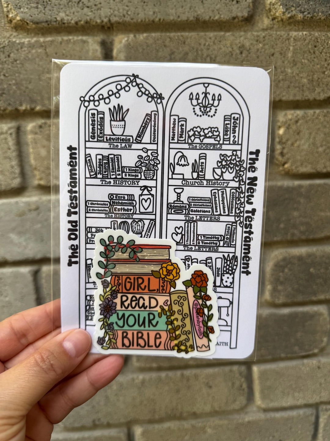 Sticker Bible Bookshelf Tracker Books of the Bible - Etsy